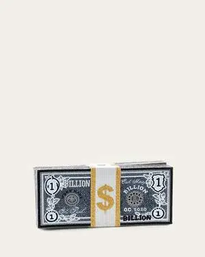 Judith Leiber Billions Stack Of Cash Clutch Bag - Black/white