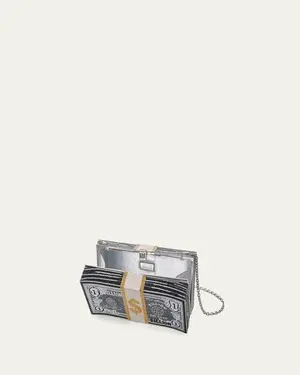 Judith Leiber Billions Stack Of Cash Clutch Bag - Black/white
