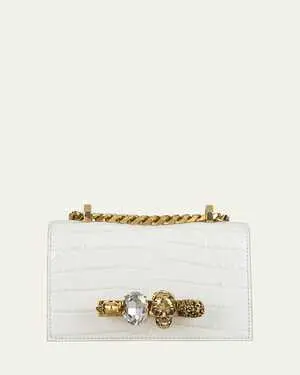 Alexander McQueen Mini Jeweled Satchel Bag - Ivory
