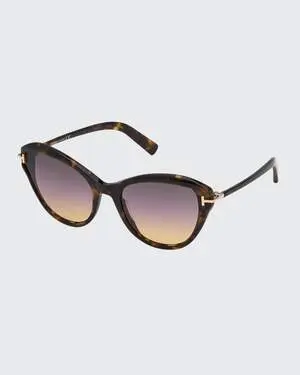 TOM FORD TOM FORD Leigh Cat-Eye Sunglasses 55b Havana