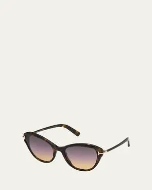 TOM FORD TOM FORD Leigh Cat-Eye Sunglasses Havana