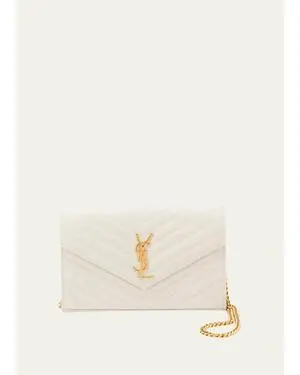 Saint Laurent YSL Monogram Wallet On Chain Crema Soft