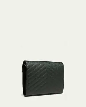 Saint Laurent Monogram Wallet On Chain - Dark Beige