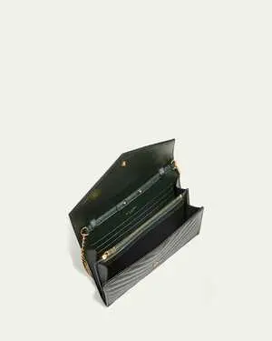 Saint Laurent Monogram Wallet On Chain - Dark Beige