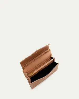 Saint Laurent Monogram Wallet On Chain - Dark Beige
