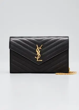 Saint Laurent YSL Monogram Wallet On Chain Noir