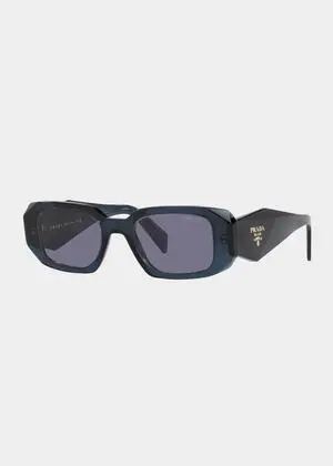 Prada Rectangle Sunglasses Blue Cryst