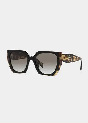 Prada Rectangle Sunglasses Tort Black