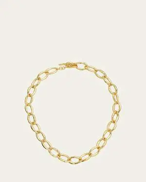 Ippolita Short Hammered Bastille Mini Link Necklace In 18k