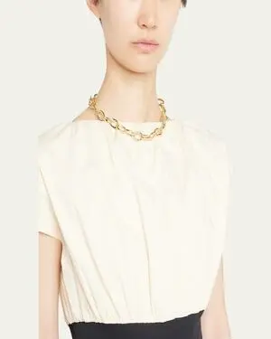 Ippolita Short Hammered Bastille Mini Link Necklace In 18k