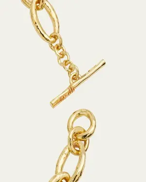 Ippolita Short Hammered Bastille Mini Link Necklace In 18k