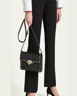 Valentino Garavani Rockstud Medium Shoulder Bag - Black