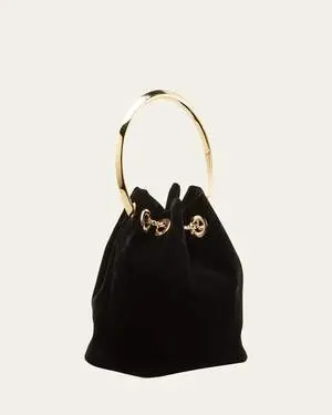 JIMMY CHOO Bon Bon Velvet Top Handle Bag - Black