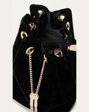 JIMMY CHOO Bon Bon Velvet Top Handle Bag - Black