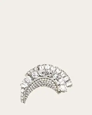 BEN-AMUN Half-moon Crystal Brooch - Silver