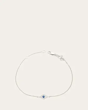 SYDNEY EVAN Mini Diamond Evil Eye Bracelet - White Gold