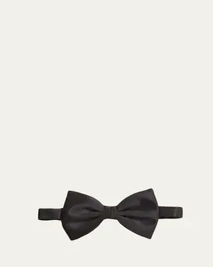 Brioni 8cm Satin Bow Tie - Black