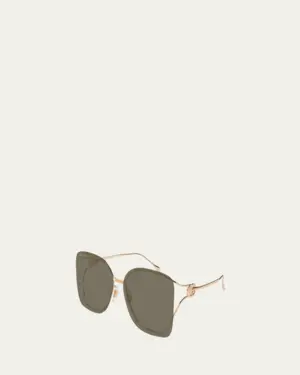 Gucci Rimless Square Metal Sunglasses