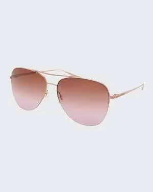 Barton Perreira Chevalier Titanium Aviator Sunglasses Rose Gold