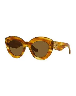 Loewe Oversized Havana Acetate Cat-Eye Sunglasses - Blonde  display picture 1