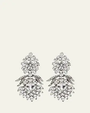 BEN-AMUN Crystal Drop Clip-on Earrings - Silver