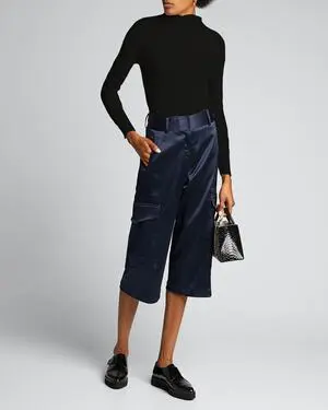 Issey Miyake Chiffon Twisted High-Neck Long-Sleeve Top, Black - Black