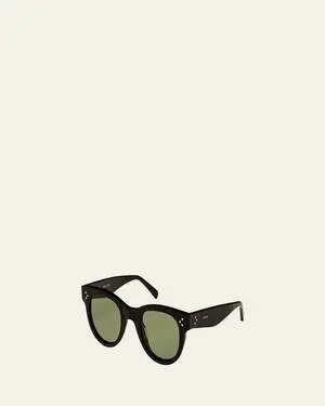 Celine Studded Acetate Round Frame Sunglasses - Black Pattern