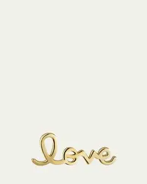 SYDNEY EVAN Sydney Evan 14k Love Script Single Earring Gold