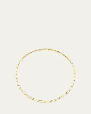 Lizzie Mandler Graduated Knife Edge Oval Link Choker - Gold