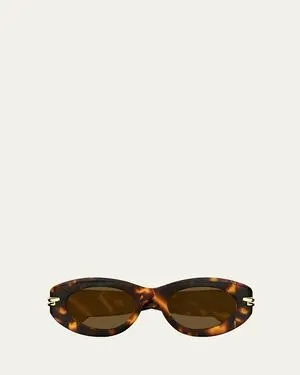 Bottega Veneta Round Frame Acetate Sunglasses