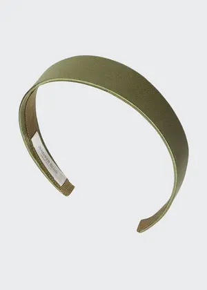 JENNIFER BEHR Lydia Silk Satin Headband Olive