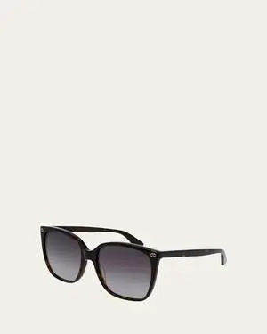 Gucci Square Acetate Sunglasses - Havana