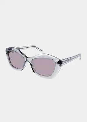Saint Laurent Saint Laurent Irregular Acetate Sunglasses - 011 Grey