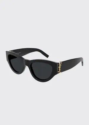 Saint Laurent Saint Laurent Acetate Cat-Eye Sunglasses 001 Shiny Black