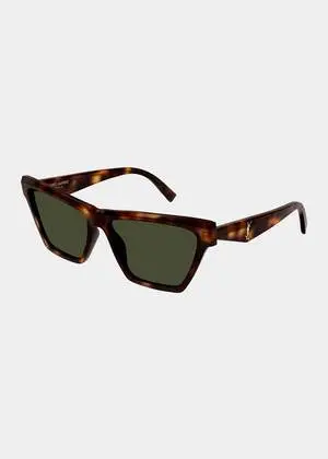 Saint Laurent Saint Laurent Acetate Cat-Eye Sunglasses 003 Shiny Medium