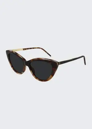 Saint Laurent Saint Laurent Acetate Cat-Eye Sunglasses 004 Havana