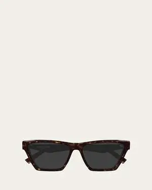 Saint Laurent Saint Laurent Acetate Cat-Eye Sunglasses Brown Pattern