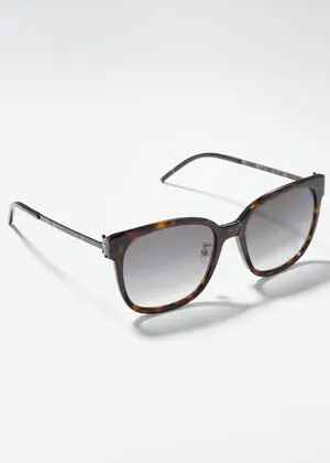 Saint Laurent Saint Laurent Acetate Cat-Eye Sunglasses Dark Havana