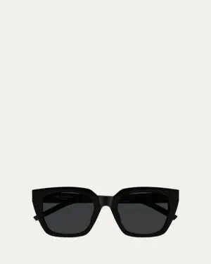 Saint Laurent Saint Laurent Acetate Cat-Eye Sunglasses - Shiny Solid Black