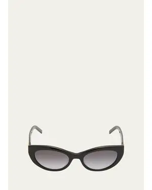 Saint Laurent Acetate Cat-eye Sunglasses - Shiny Solid Black