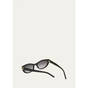 Saint Laurent Acetate Cat-eye Sunglasses - Shiny Solid Black