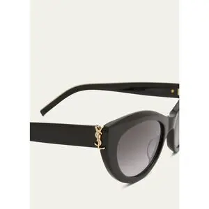 Saint Laurent Acetate Cat-eye Sunglasses - Shiny Solid Black