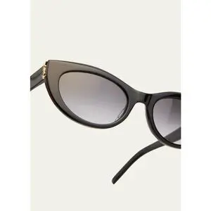 Saint Laurent Acetate Cat-eye Sunglasses - Shiny Solid Black