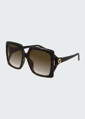 Gucci Gucci Oversized Square Sunglasses 211 Dk Havana