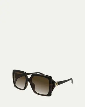 Gucci Gucci Oversized Square Sunglasses Dark Havana