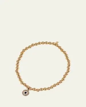 SYDNEY EVAN 14k Bead & Diamond Evil Eye Bracelet - Gold