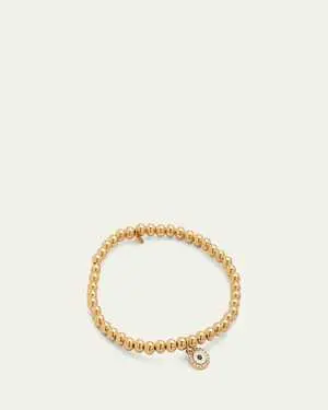 SYDNEY EVAN 14k Bead & Diamond Evil Eye Bracelet