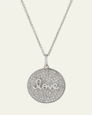 SYDNEY EVAN 14k White Gold Diamond Love Medallion Necklace - White/gold