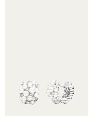 Paul Morelli Lagrange 18k Gold Pearl & Diamond Hoop Earrings - White