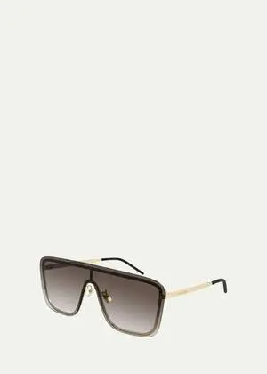 Saint Laurent Saint Laurent Mask Shield Sunglasses Brown / Gold